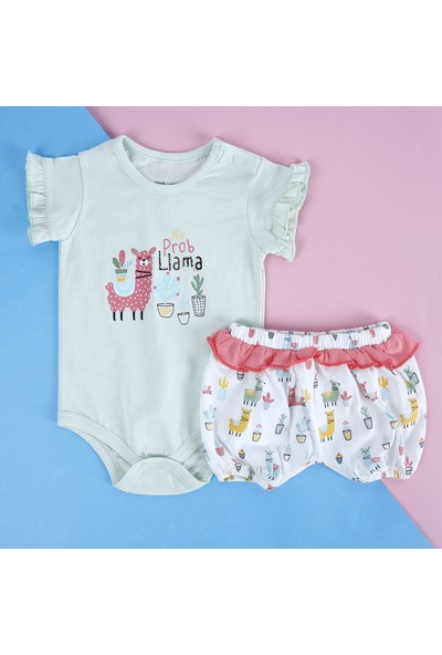 Hello Baby Lama Friends Tshirt-Şort Takım