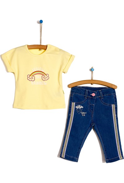 Overdo Gökkuşağı Tshirt Denim Pantolon Takım