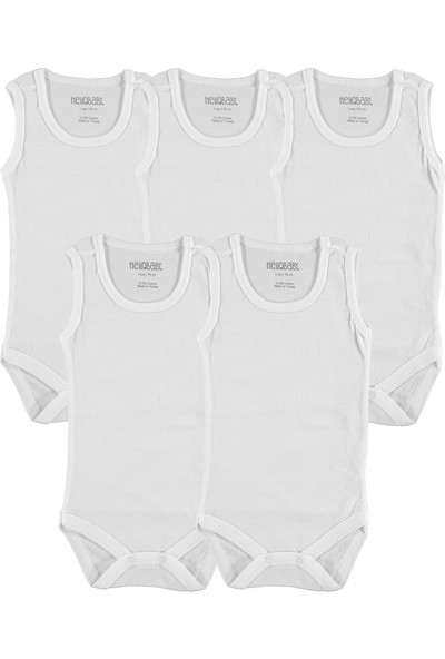 Hello Baby Bebek Basic Ribana Bisiklet Yaka 5li Atlet Body - Beyaz Hello Baby Bebek Basic Ribana Bisiklet Yaka 5li Atlet Body - Beyaz