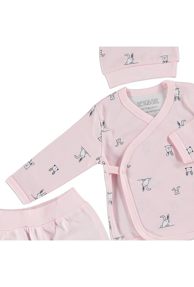 Hello Baby Bebek Zıbın Şapka Patikli Alt 3'lü Set
