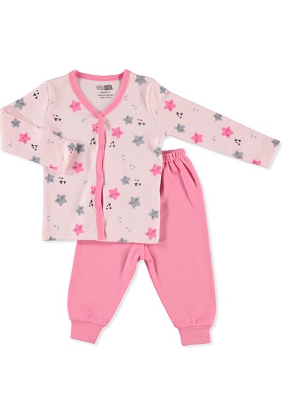 Hello Baby Basic Kız Bebek Çıtçıtlı Pijama Takımı