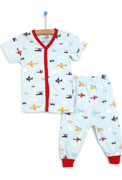 Hello Baby Basic Erkek Bebek Baharlık Kısa Kol Çıtçıtlı Pijama Takımı Hello Baby Basic Erkek Bebek Baharlık Kısa Kol Çıtçıtlı Pijama Takımı