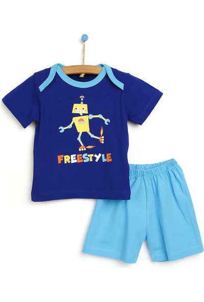 Hello Baby Basic Erkek Bebek Baharlık Kısa Kollu Pijama Takımı Hello Baby Basic Erkek Bebek Baharlık Kısa Kollu Pijama Takımı