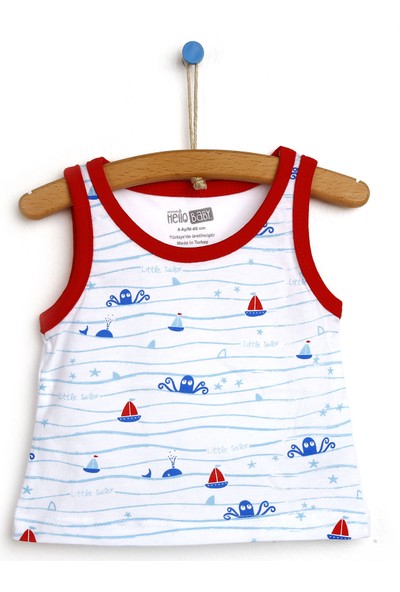 Hello Baby Basic Erkek Bebek Atlet Tshirt