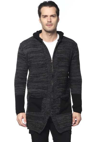 Cekmon Örme Cepli Uzun Erkek Hırka