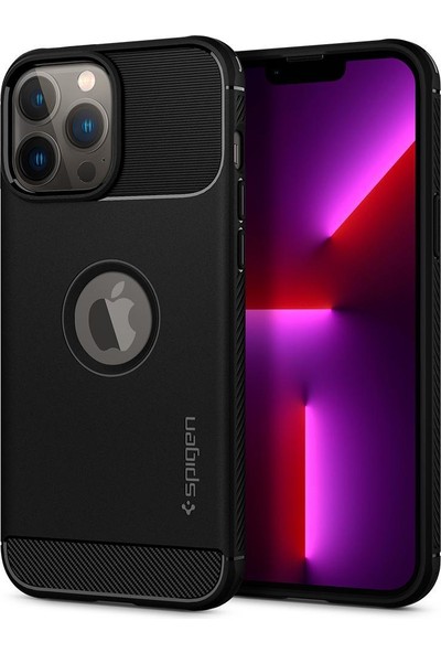 Spigen Apple iPhone 13 Pro Max Kılıf Rugged Armor Matte Black - ACS03200