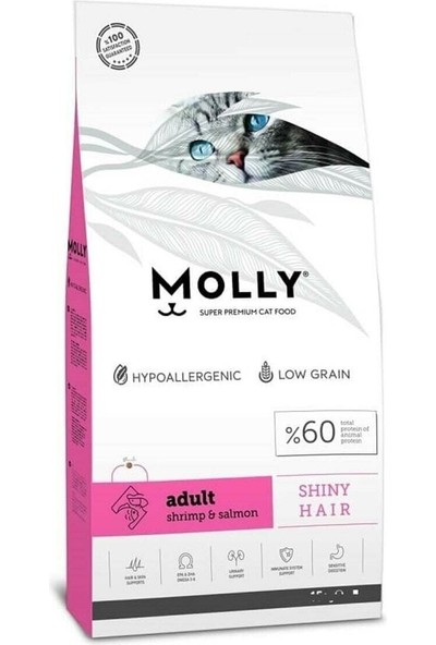 Molly Karidesli Somonlu Yetişkin Kedi Maması Hypoallergenic 15 kg