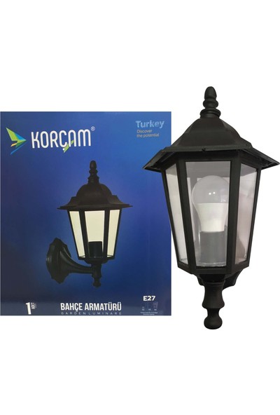 Korçam Dekoratif Duvar Tipi Plastik Bahçe Armatürü E-27 Duy Tipi Korçam Dekoratif Duvar Tipi Plastik Bahçe Armatürü E-27 Duy Tipi