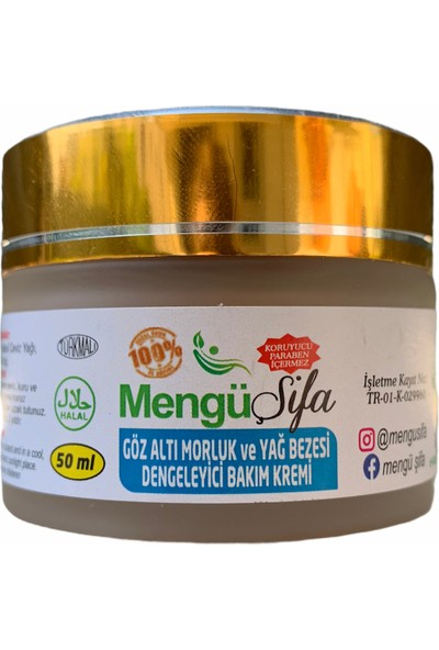 Mengü Şifa Göz Altı Morluk ve Yağ Bezesi Dengeleyici Bakım Kremi 50 ml Mengü Şifa Göz Altı Morluk ve Yağ Bezesi Dengeleyici Bakım Kremi 50 ml