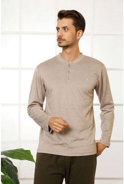 Akbeniz Erkek %100 Pamuk Cepli Uzun Kollu Pijama Takımı 6760