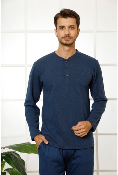 Akbeniz Erkek %100 Pamuk Cepli Uzun Kollu Pijama Takımı 6761