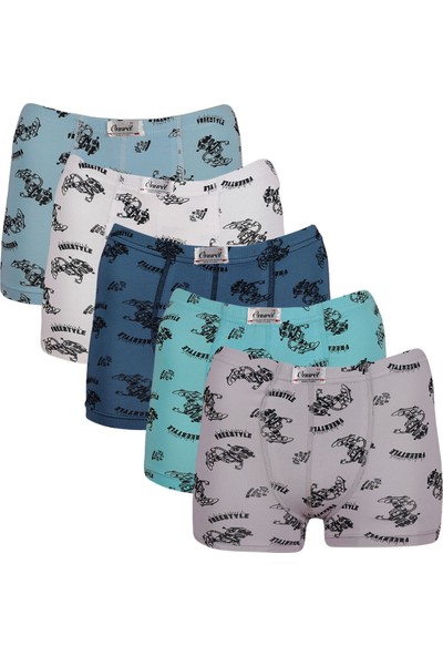 Onurel 5'li Robot Desenli Erkek Çocuk Boxer