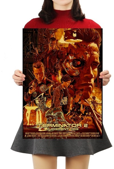 Caph Design Terminator 2 Vintage Kraft Poster - 32X45CM - Özel Kutulu Caph Design Terminator 2 Vintage Kraft Poster - 32X45CM - Özel Kutulu