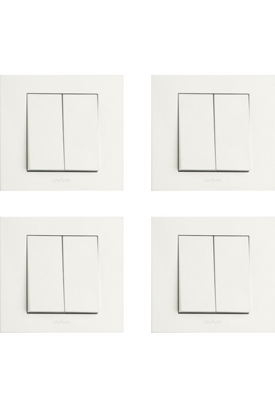 Ovivo Grano Beyaz Komütatör Çerçeveli 4 ADET