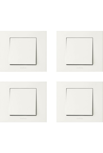 Ovivo Grano Beyaz Anahtar Çerçeveli 4 ADET