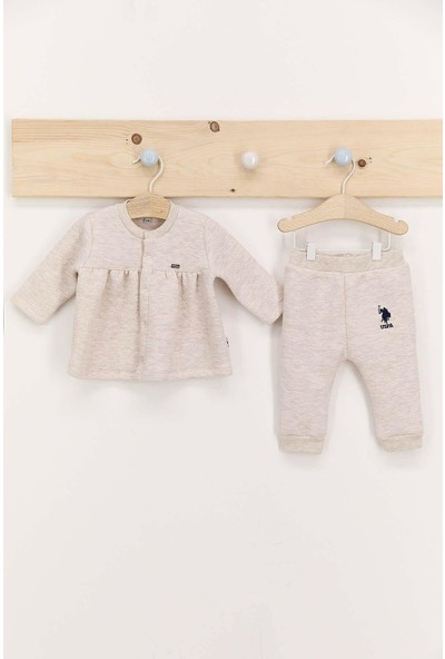 Us Polo 2'li Sweat Takım Kız Bebek Bej