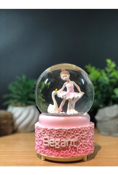 Lapidaria Balerin Temalı Işıklı Müzikli Püskürtmeli Kar Küresi Büyük Boy