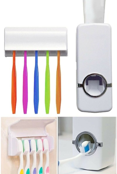 Trajanis 5'li Fırça Tutacağı ve Diş Macunu Sıkacağı Trajanis 5'li Fırça Tutacağı ve Diş Macunu Sıkacağı