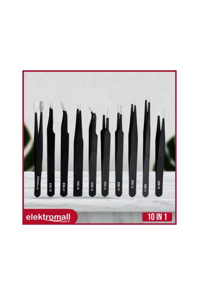 Elektromall 10 Adet Esd Paslanmaz Cımbız Seti