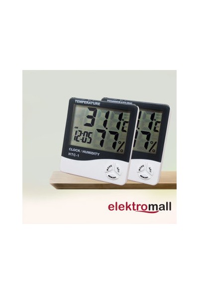 Elektromall Htc-1 Dijital Termometre Alarmlı Nem ve Sıcaklık Ölçer 2 Adet Elektromall Htc-1 Dijital Termometre Alarmlı Nem ve Sıcaklık Ölçer 2 Adet