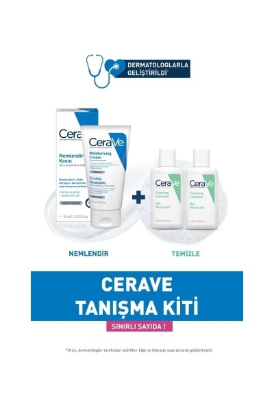 Nemlendirici Krem 50 ml +Cerave Foamıng Cleanser 20ML 2 Adet Nemlendirici Krem 50 ml +Cerave Foamıng Cleanser 20ML 2 Adet