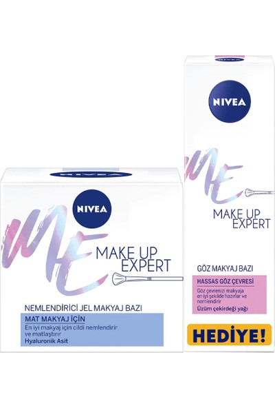 Nıvea Make Up Expert Mat Makyaj Için Nemlendirici Makyaj Bazı 50 ml + Göz Makyaj Bazı Nıvea Make Up Expert Mat Makyaj Için Nemlendirici Makyaj Bazı 50 ml + Göz Makyaj Bazı