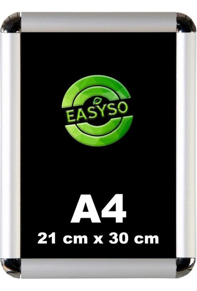 Easyso Display A4 Alüminyum Çerçeve Rondo Köşe (21X30) 25 mm