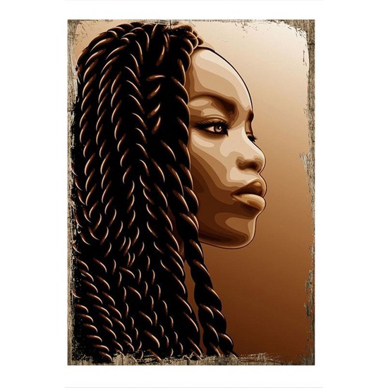 Tablomega Zenci Kız Permalı Tasarım Mdf Tablo Fiyatı