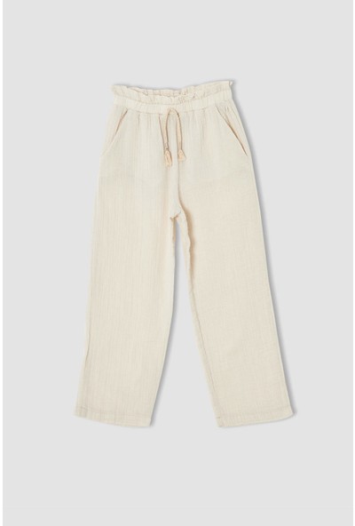 DeFacto Kız Çocuk Esnek Belli Geniş Paça Pantolon V9437A621Hs