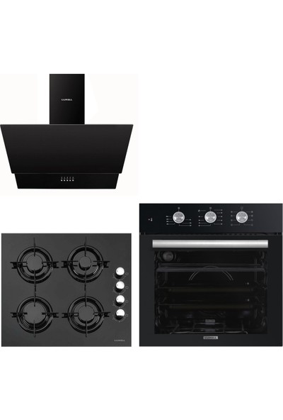 luxell Milenyum Siyah Harr Teknoloji Cam Ankastre Set