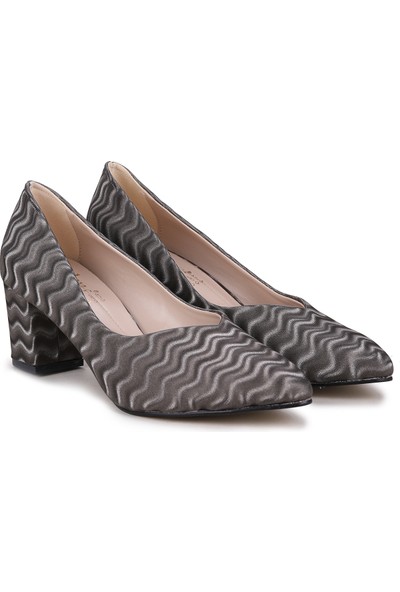 Ayakland Alens 301 Dalgalı Büyük Numara 6 cm Topuk Bayan Ayakkabı