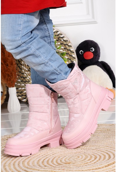 Kiko Kids Twg 820 Içi Termal Kürklü Kız Çocuk Kar Bot Ayakkabı