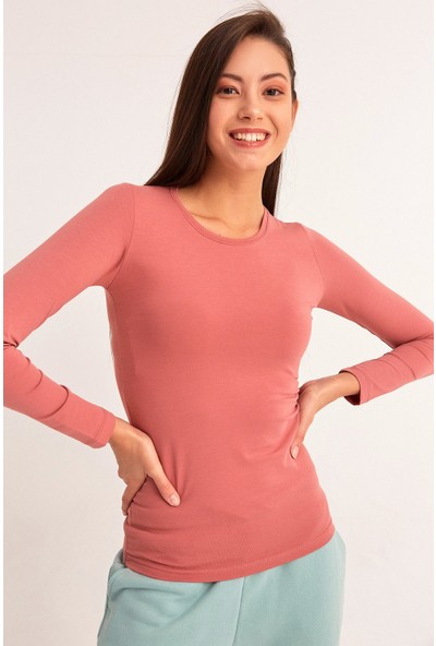 FullaModa Bisiklet Yaka Uzun Kol Body FullaModa Bisiklet Yaka Uzun Kol Body