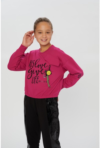 Little Star Kız Çocuk Love Gives Sweatshirt