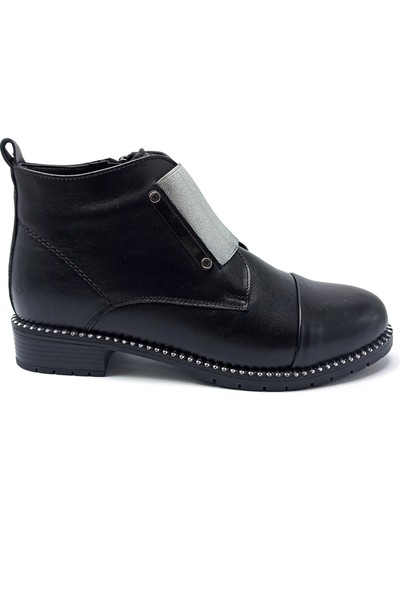 Albini Siyah Deri Kadın Bot Ayakkabı Albini Siyah Deri Kadın Bot Ayakkabı