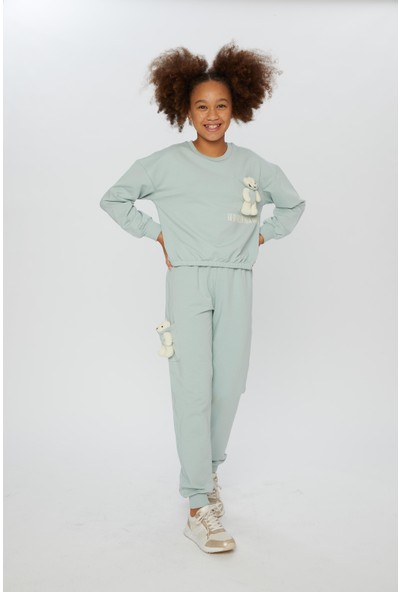 Little Star Kız Çocuk Süs Ayıcıklı Sweatshirt