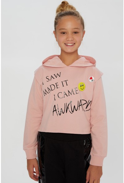 Little Star Kız Çocuk Smile Broşlu Sweatshirt