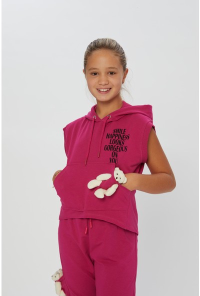 Little Star Kız Çocuk Kapşonlu Yelek