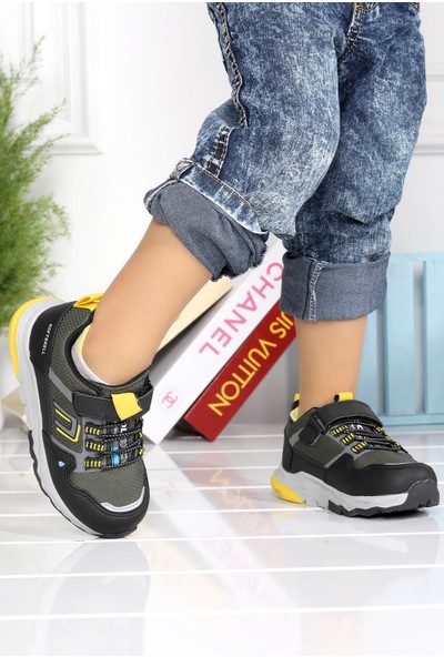 Kiko Kids Trx Günlük Cırtlı Kız/erkek Çocuk Spor Ayakkabı Haki