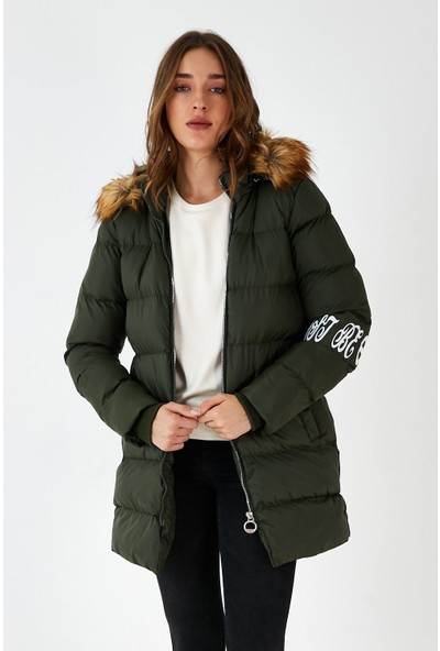 Weyeze Kürklü Kapüşonlu Şişme Mont AB-K50106LNS