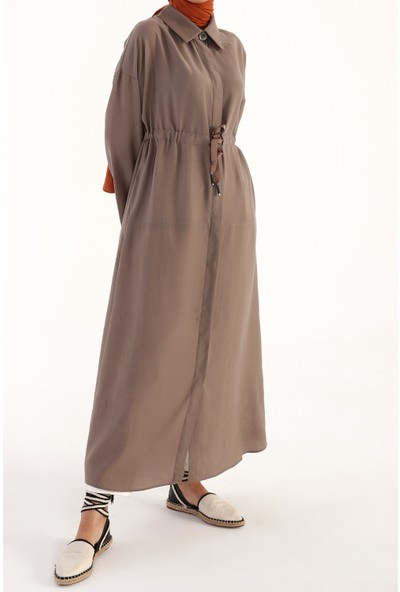 ALLDAY Gömlek Yakalı Düğmeli Tensel Ferace