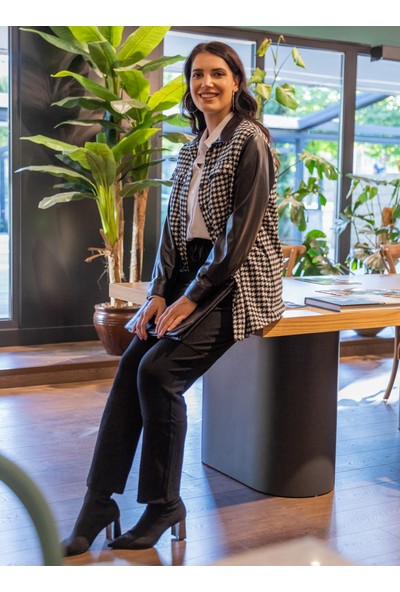 Alia Büyük Beden Beli Bağcıklı Cepli Pantolon - Siyah - Alia