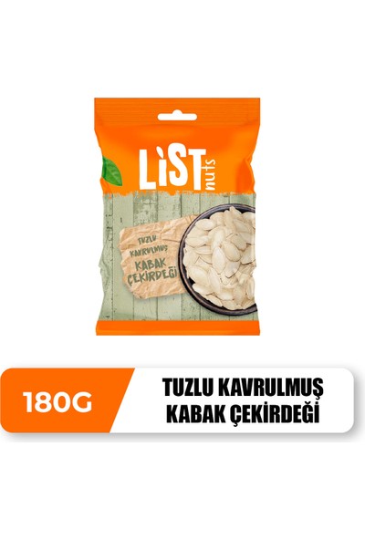 List Nuts Kavrulmuş Kabak Çekirdeği 180 gr List Nuts Kavrulmuş Kabak Çekirdeği 180 gr