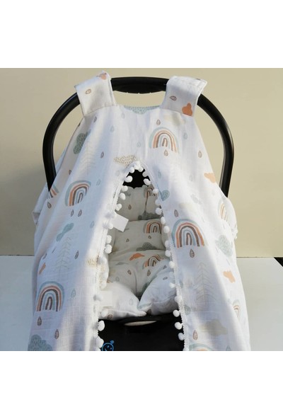 Babylifehome Müslin Kumaş Puset Örtüsü ve Minderi Babylifehome Müslin Kumaş Puset Örtüsü ve Minderi