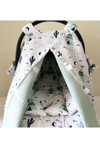 Babylifehome Pikeli Muslin Kumaştan Puset Örtüsü Minderi ve Çarşafı Babylifehome Pikeli Muslin Kumaştan Puset Örtüsü Minderi ve Çarşafı