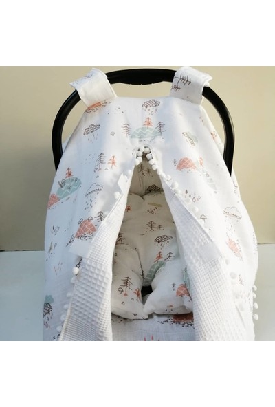 Babylifehome Pikeli Muslin Kumaştan Puset Örtüsü Minderi ve Çarşafı Babylifehome Pikeli Muslin Kumaştan Puset Örtüsü Minderi ve Çarşafı