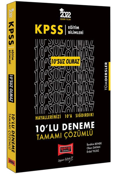 Yargı Yayınları 2022 Kpss Eğitim Bilimleri 10'suz Olmaz Tamamı Çözümlü 10'lu Deneme Yargı Yayınları 2022 Kpss Eğitim Bilimleri 10'suz Olmaz Tamamı Çözümlü 10'lu Deneme