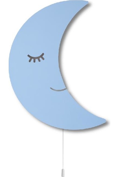 Instababyrooms Mavi Aydede Ahşap Aydınlatma