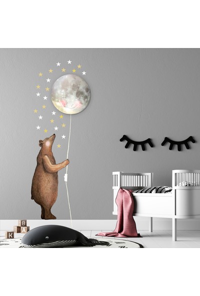 Instababyrooms Uykulu Ay ve Uyuyan Ayı Moon Aydınlatma Instababyrooms Uykulu Ay ve Uyuyan Ayı Moon Aydınlatma