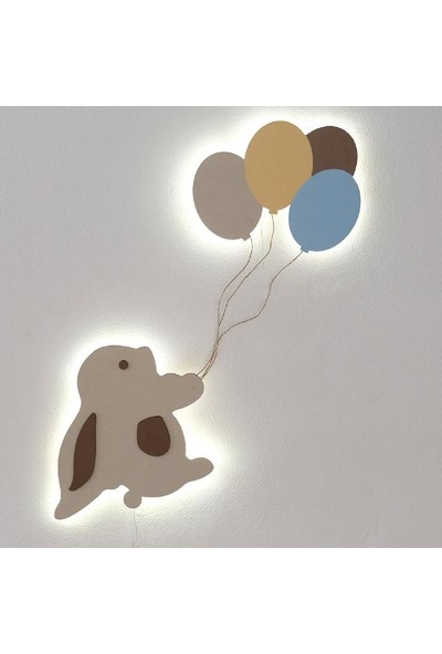 Instababyrooms Balonlu Tavşan Figürlü Tasarım Aydınlatma